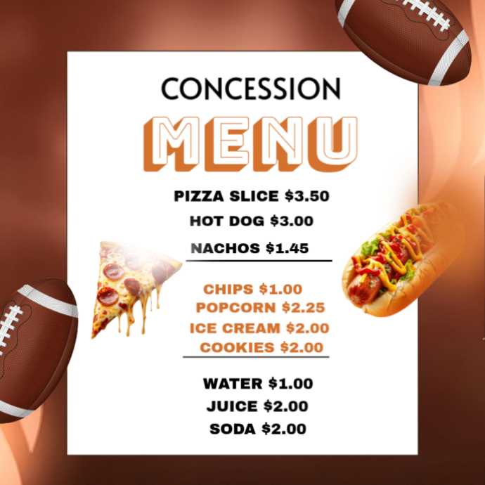 Plantilla de White Joyful Concession Menu Flyer Template Album Cover ...
