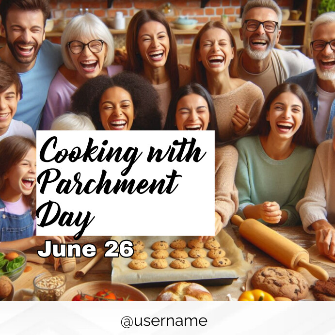 White Joyful Cooking With Parchment Day Desig Template | PosterMyWall