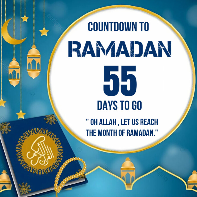 White Joyful Countdown To Ramadan Instagram Post Templat | PosterMyWall