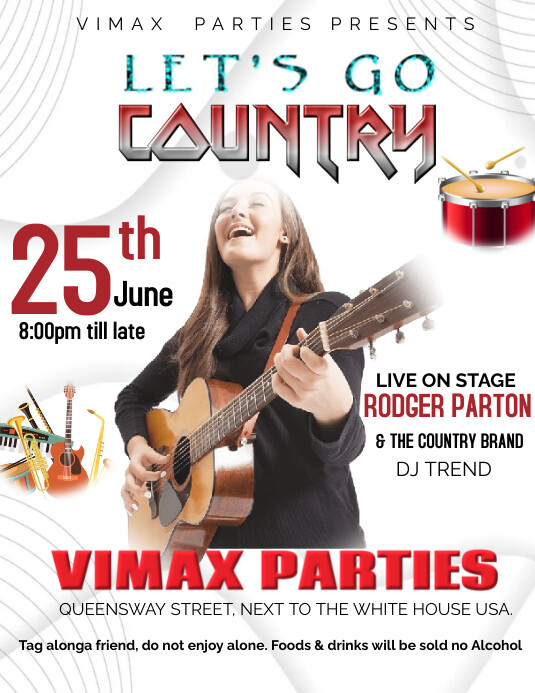 White Joyful Country Flyer (us Letter) Template | PosterMyWall