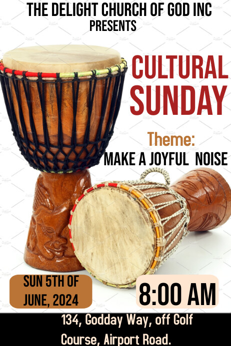 White Joyful Cultural Sunday Service Design Template | PosterMyWall