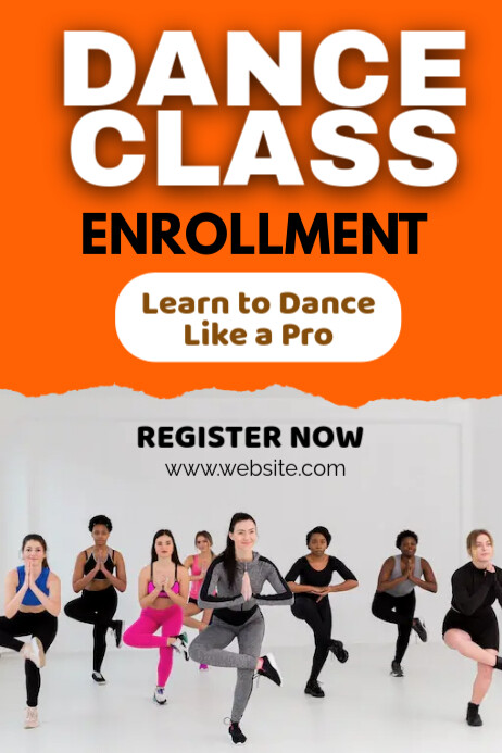 White Joyful Dance Class Enrollment Poster Template | PosterMyWall