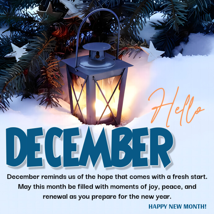Plantilla de White Joyful December New Month Greetings Instagram Post ...