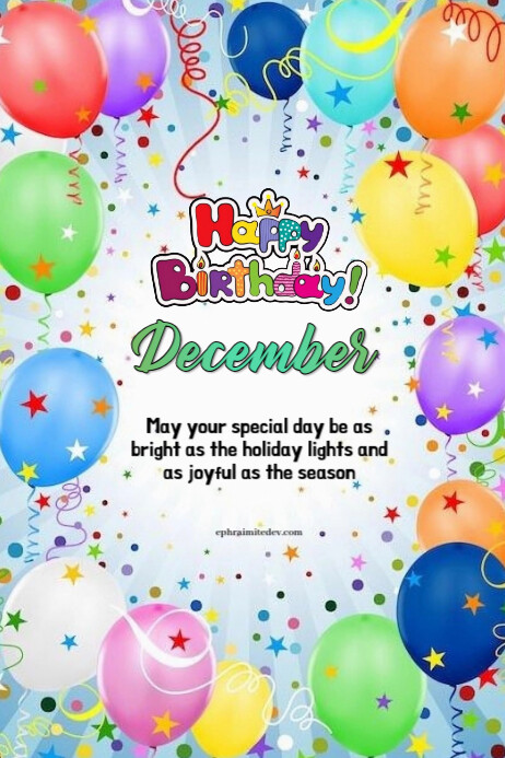 White Joyful December Poster Template | PosterMyWall