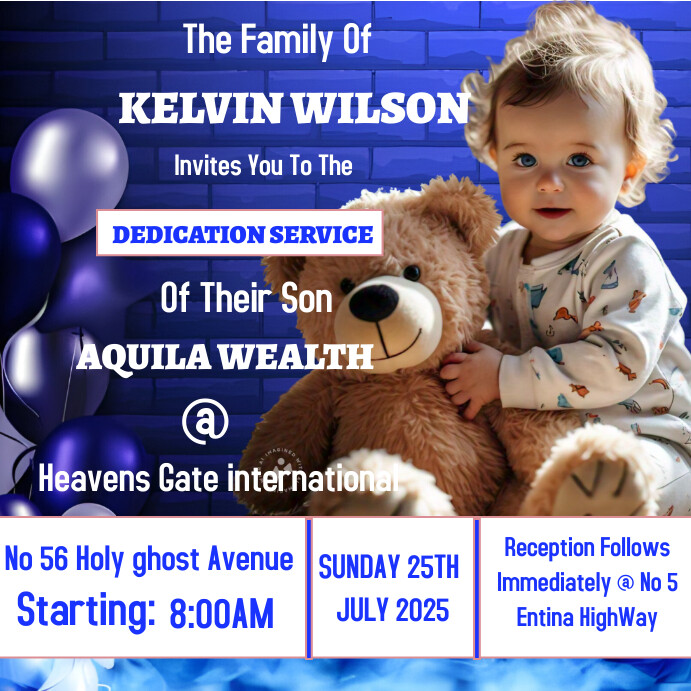 Copy of White Joyful Dedication Service Square (1:1) | PosterMyWall