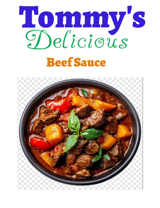 White Joyful Delicious Food Beef Sauce And Stew Flyer (us Letter ...