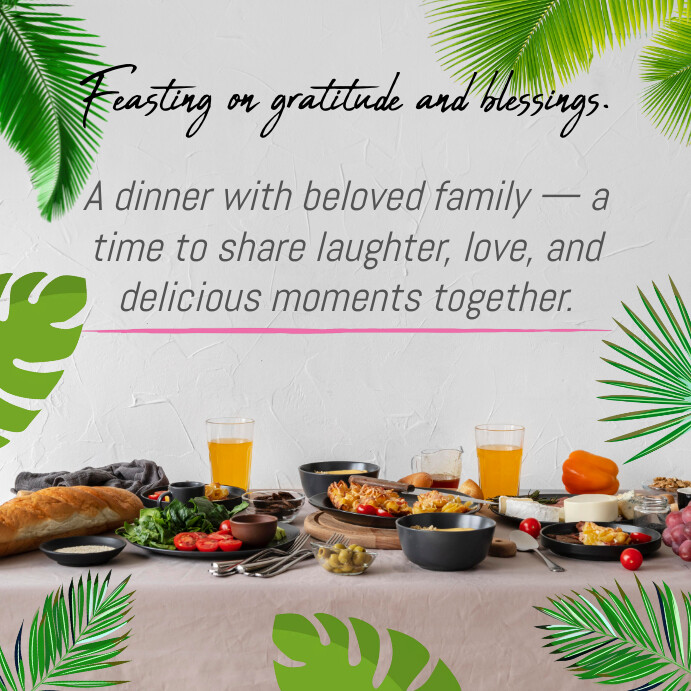 White Joyful Dinner Instagram Post Template | PosterMyWall