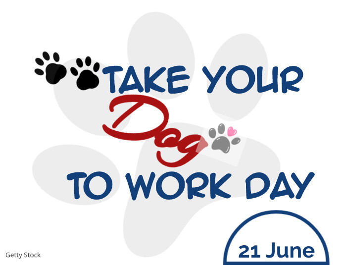 Copy of White Joyful Dog Work Day Poster Template Des | PosterMyWall