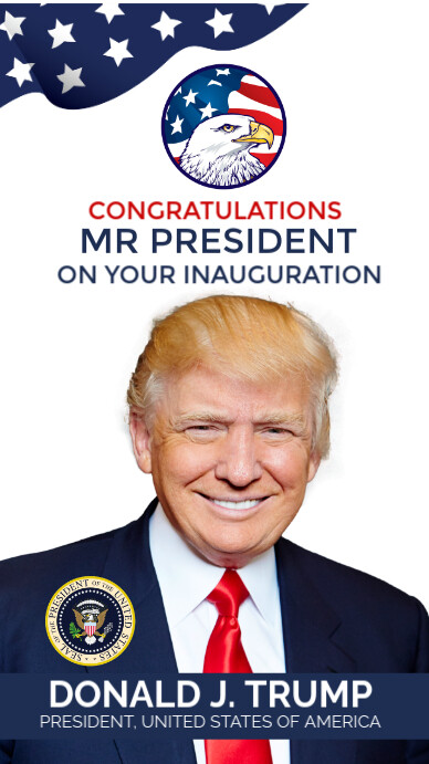 White Joyful Donald Trump Inauguration's Post Instagram Story Template ...