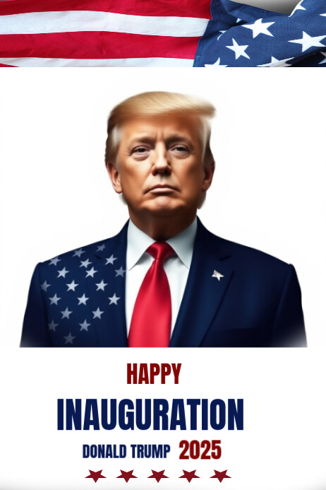 White Joyful Donald Trump Inauguration Template Poster | PosterMyWall