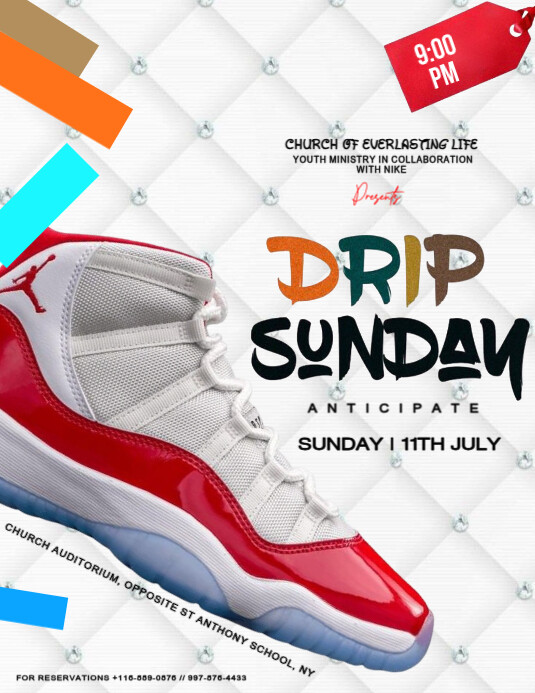 Copy of White Joyful Drip Sunday Flyer (us Letter) | PosterMyWall