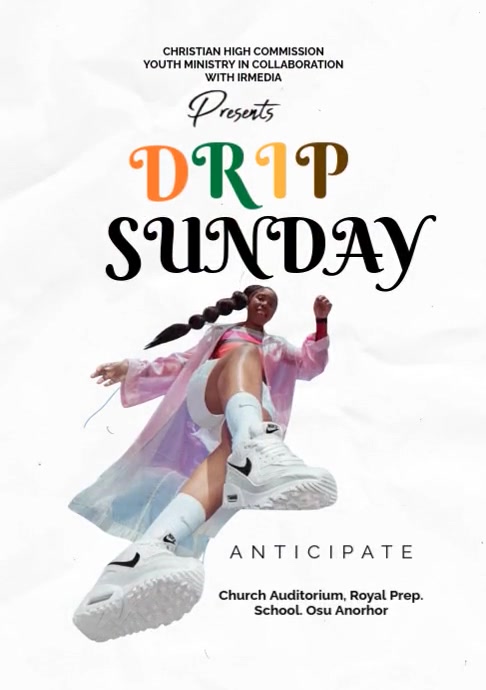 Copy of White Joyful Drip Sunday Poster A3 | PosterMyWall