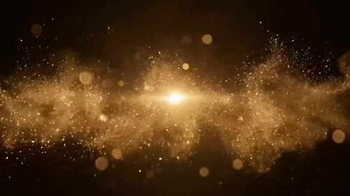 White Joyful Dynamic Golden Particles Motion Video Digital Display (16: ...
