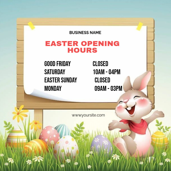 White Joyful Easter Closed Announcement Ads Instagram Post Template ...