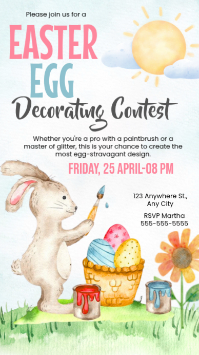 Easter Egg Decorating Contest Template | PosterMyWall