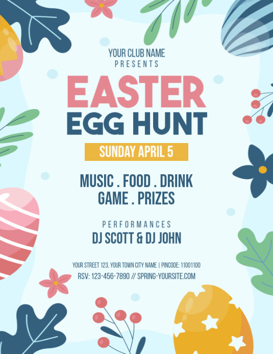 Copy of White Joyful Easter Egg Hunt Flyer (us Letter) | PosterMyWall