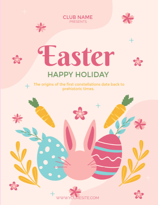 Copy of White Joyful Easter Happy Holiday Flyer (us Letter) | PosterMyWall