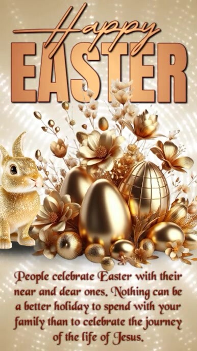 White Joyful Easter Instagram Reel Template | PosterMyWall