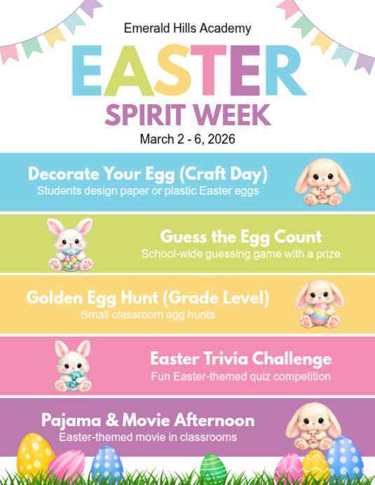 Copy of White Joyful Easter Spirit Week Flyer | PosterMyWall