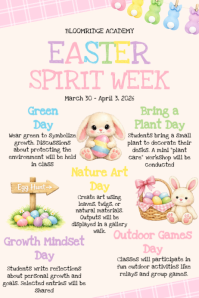 White Easter Spirit Week Flyers Template | PosterMyWall