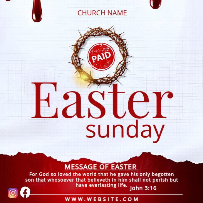 Copy of White Joyful Easter Sunday Paid in full Instagram Post ...