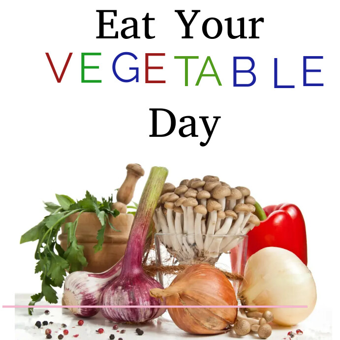 White Joyful Eat Your Vegetables Day Instagr Template | PosterMyWall