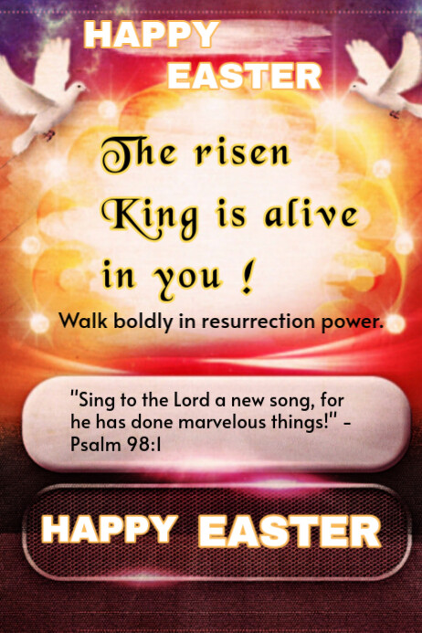 Copy of White Joyful Editable Beautiful Easter Greetings And Template ...