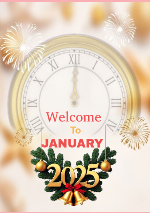Copy of White Joyful Editable January 2025 Design A4 | PosterMyWall