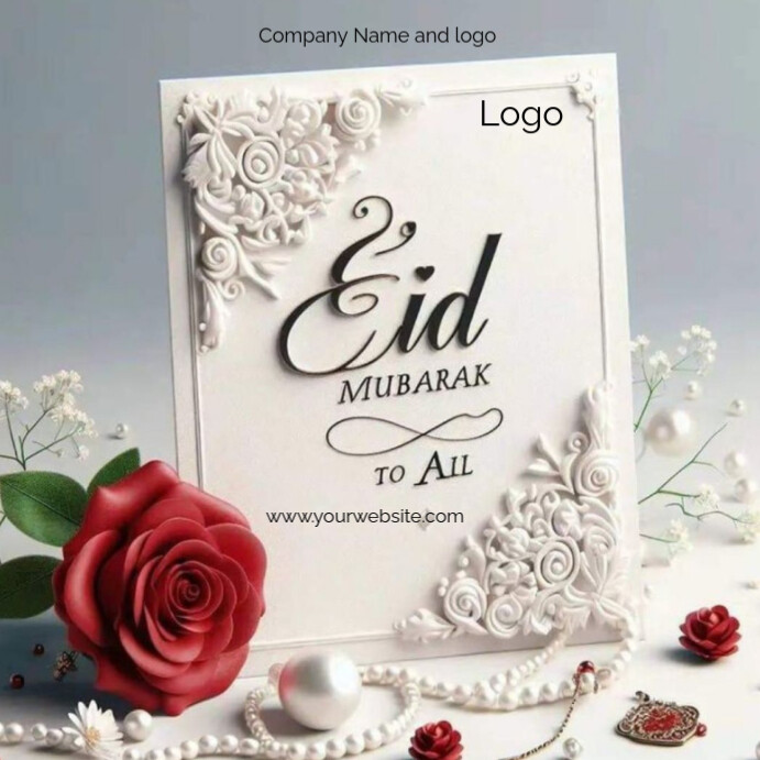 Copy of White Joyful Eid-il-fitr Greetings Card Template Instagram Post ...