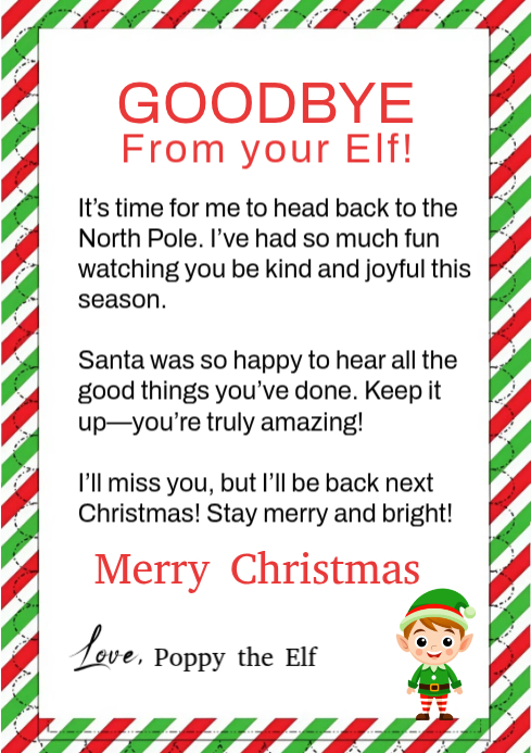 Copy of White Joyful Elf Letter Flyer A4 | PosterMyWall