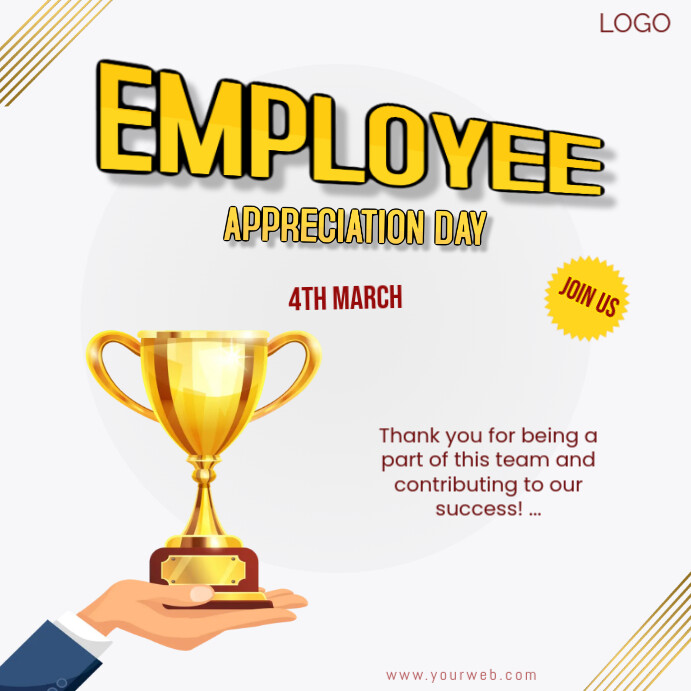 White Joyful Employee Appreciation Day Instagram Post Template ...
