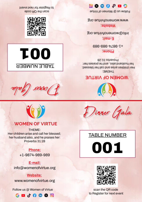 Copy of White Joyful Event Table Number Tent Tag Temp | PosterMyWall