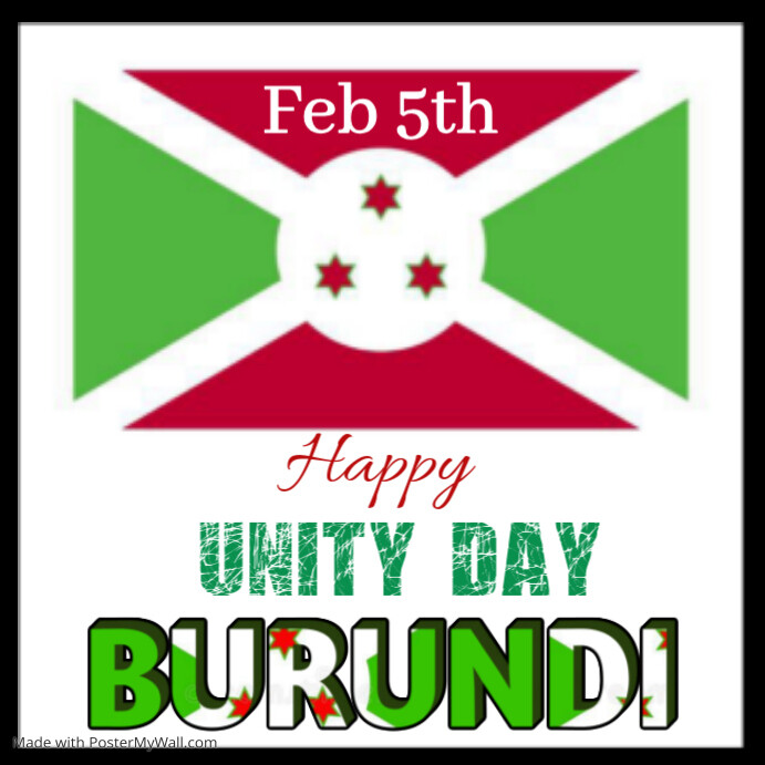 White Joyful February 15th Burundi Unity Day Celebration Greeting Card ...