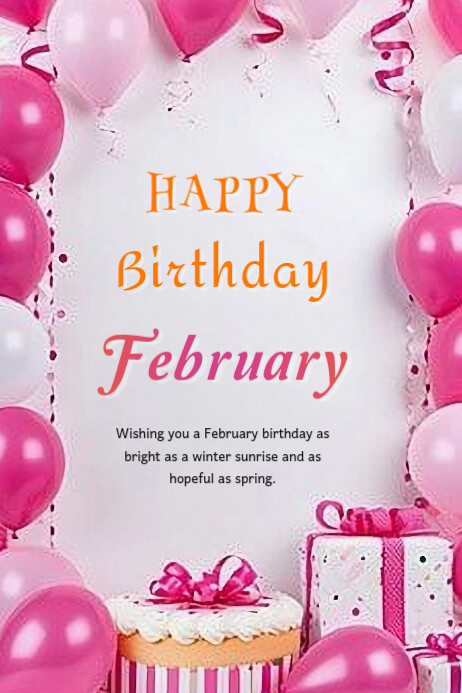 Copy of White Joyful February Birthday Poster | PosterMyWall