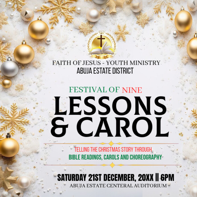 Copy of White Joyful Festival Of 9 Lessons And Carols-church Events ...