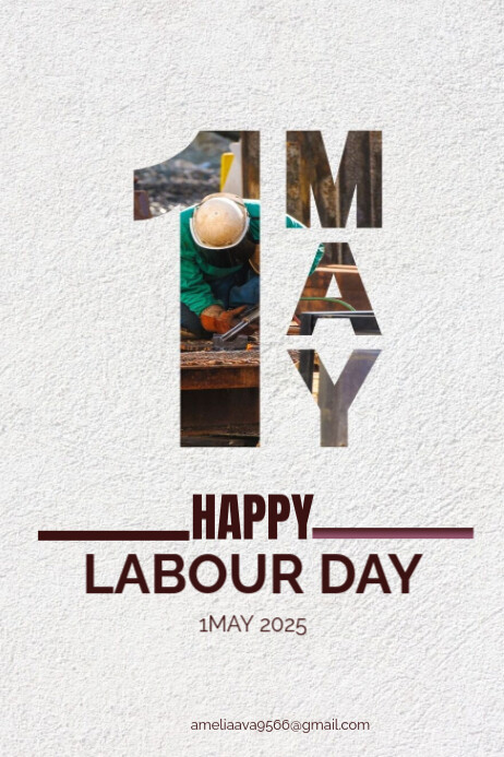 Copy of White Joyful First May Labour Day Poster | PosterMyWall