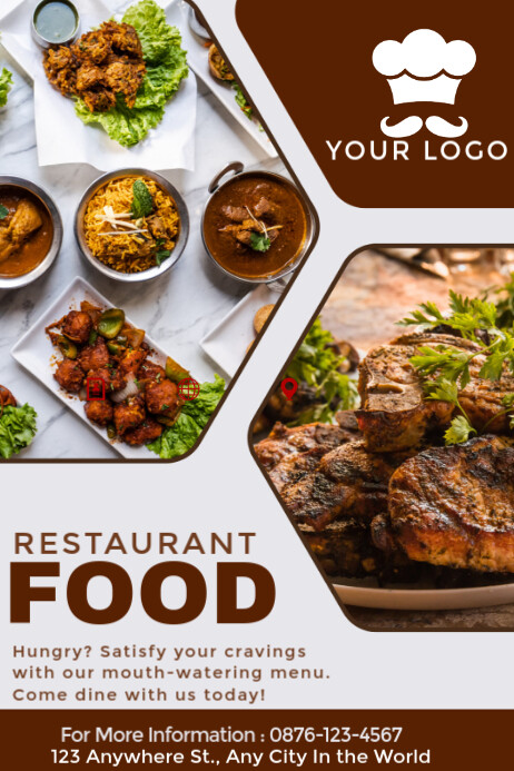 White Joyful Food Flyer Template Poster | PosterMyWall