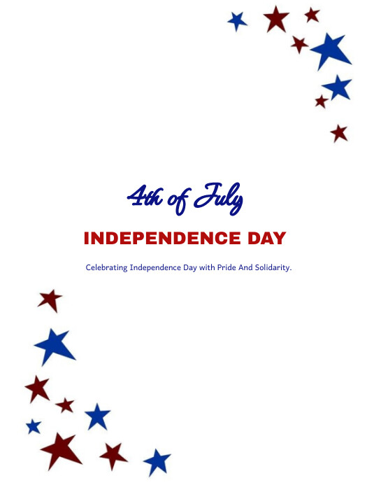 White Joyful Fourth Of July Flyer (us Letter) Template | PosterMyWall