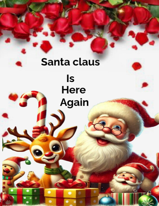 White Joyful Free Santa Claus Design Flyer (us Letter) Template ...