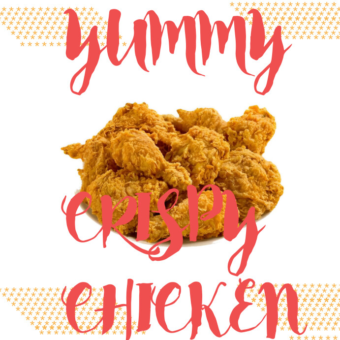 White Joyful Fried Chicken Advert Instagram Template | PosterMyWall