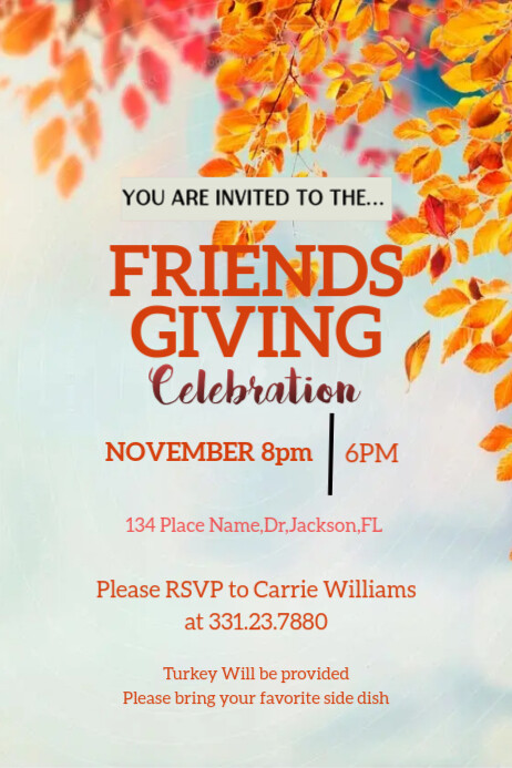 White Joyful Friends Giving Poster Template | PosterMyWall