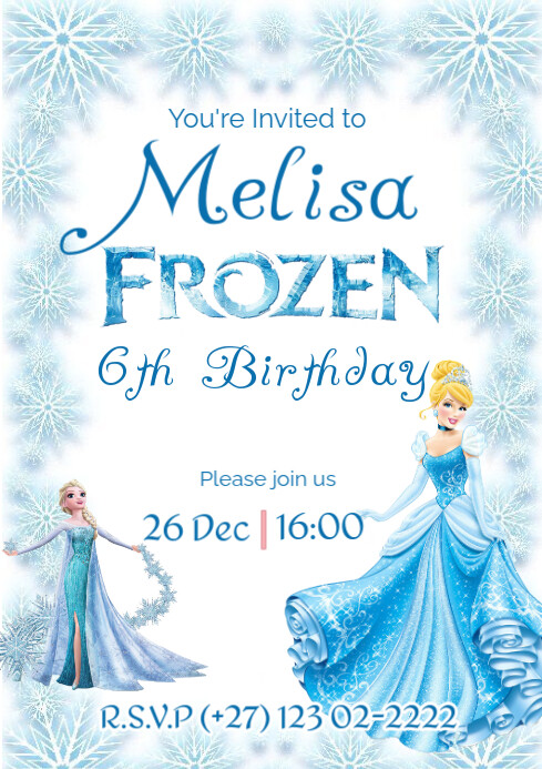 White Joyful Frozen Kids Flyer Design A3 Template | PosterMyWall