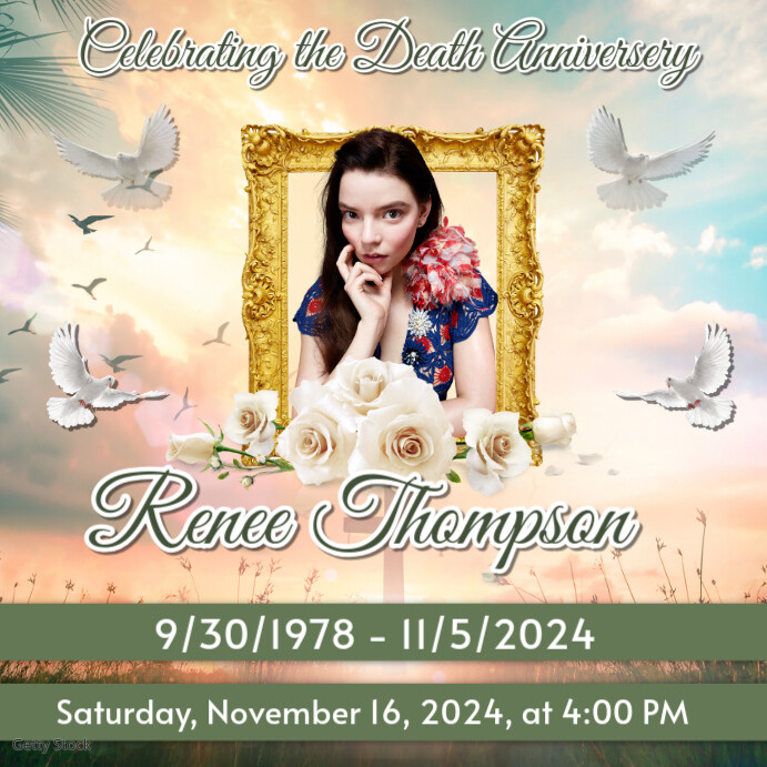 Copy of White Joyful Funeral Flyer, Instagram Post | PosterMyWall