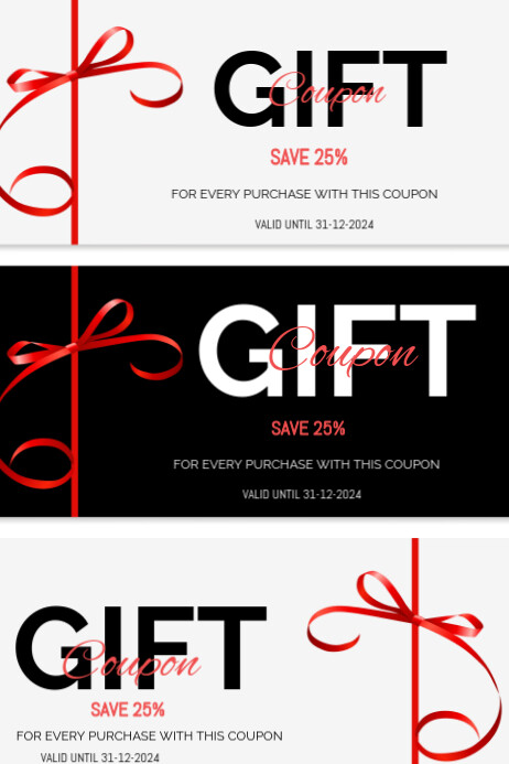 White Joyful Gift Coupon Discount Poster Template | PosterMyWall