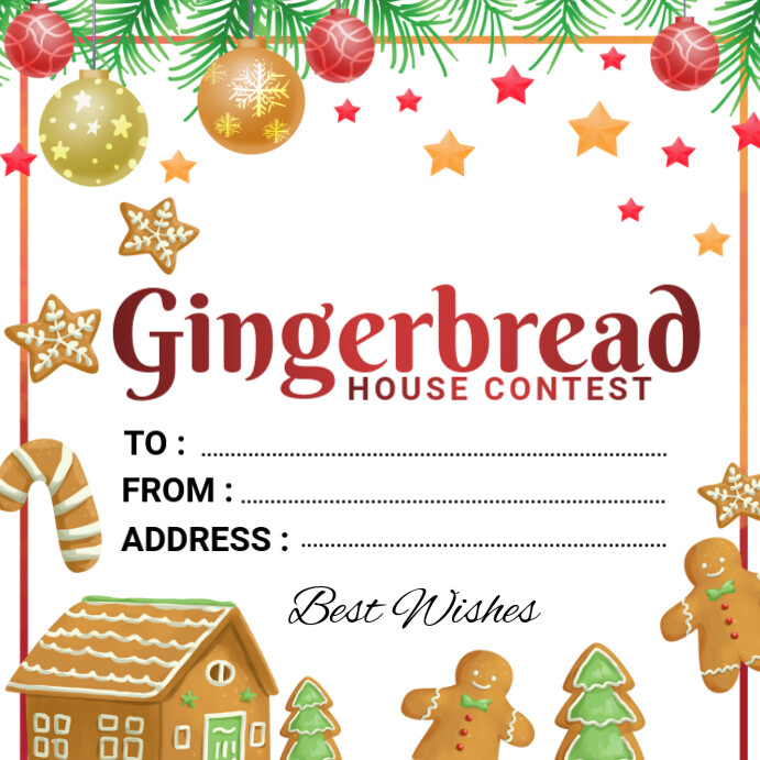 Copy of White Joyful Gingerbread Card Certificate Instagram Post ...