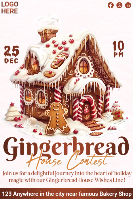 Copy of White Joyful Gingerbread House Contest Poster | PosterMyWall
