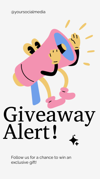 White Joyful Giveaway Alert Instagram Story Template | PosterMyWall