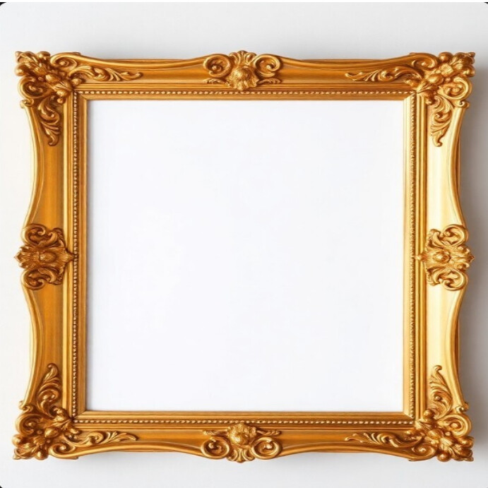 White Joyful Gold Picture Frame Instagram Post Template | PosterMyWall
