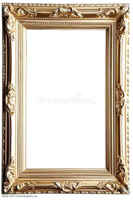 White Joyful Golden Frame Poster Template | PosterMyWall