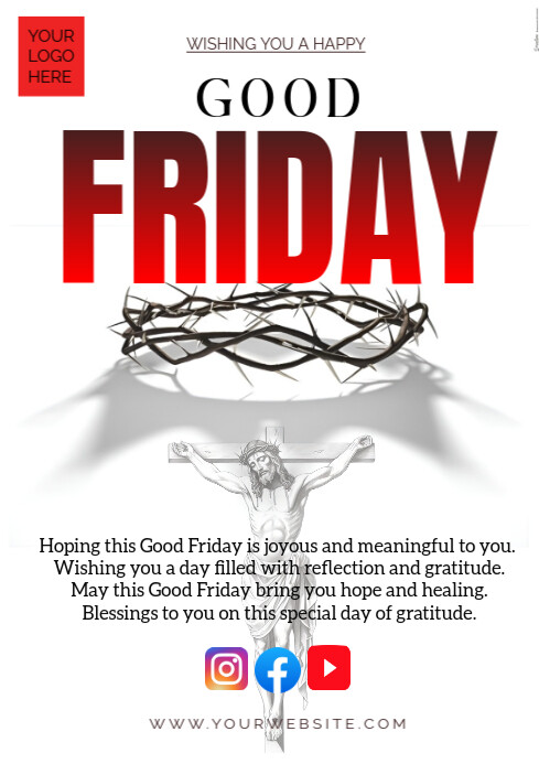 White Joyful Good Friday Design A1 Template | PosterMyWall